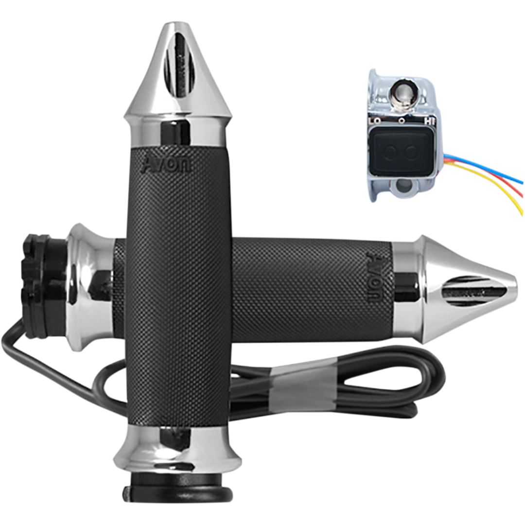 Spike Custom Contour Heated Grips Push Pull Cable Throttle, Fits Most ...