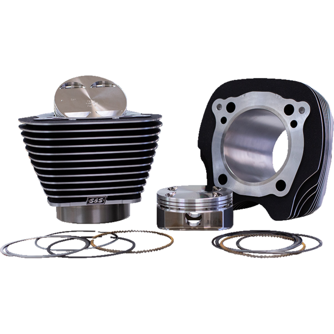 129" Big Bore Kit with 4.375" Stroke M8, Black with Highlighted Cylinders