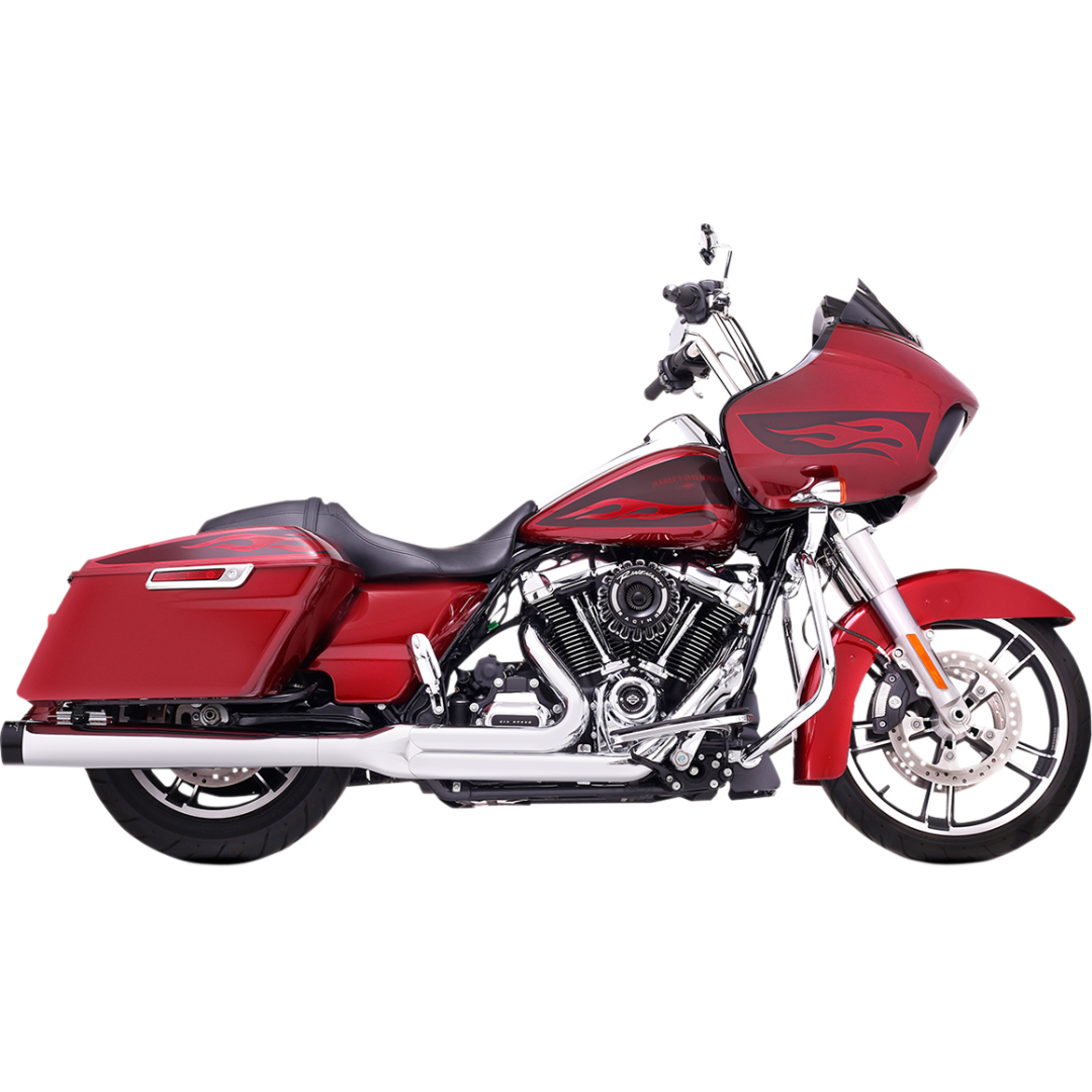 2 into 1 Full System 2017-2023 Bagger, Chrome with Black End Caps