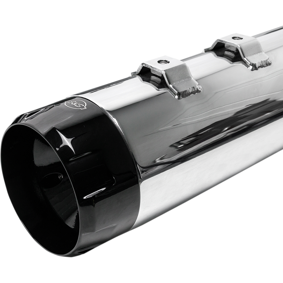 S&S CYCLE 4.5" Mk45 Slip On Muffler 1995-2016 Bagger, Chrome with Black ...