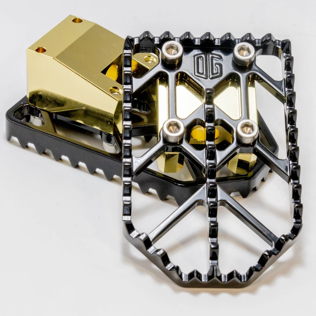 Moto X Foot Pegs 2018+ M8 Softail, Rear, Gold Plated Fixture Block with ...